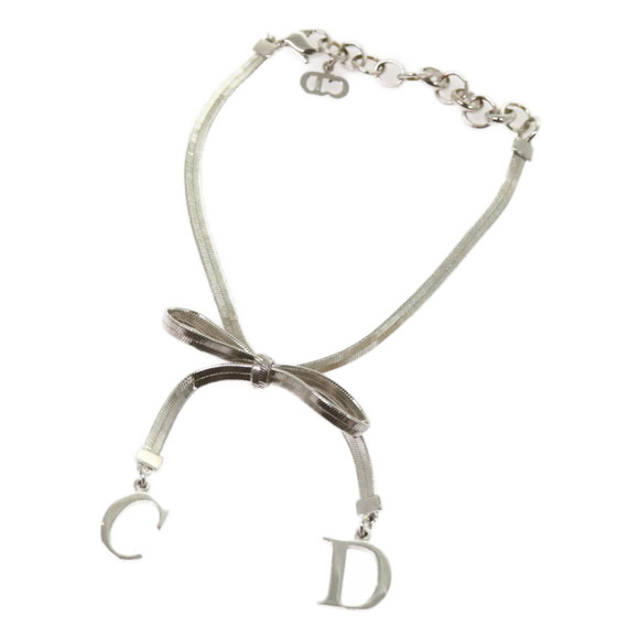 Dior | Jewelry | Christian Dior Ribbon Bracelet Metal Silver Auth Am577 ...